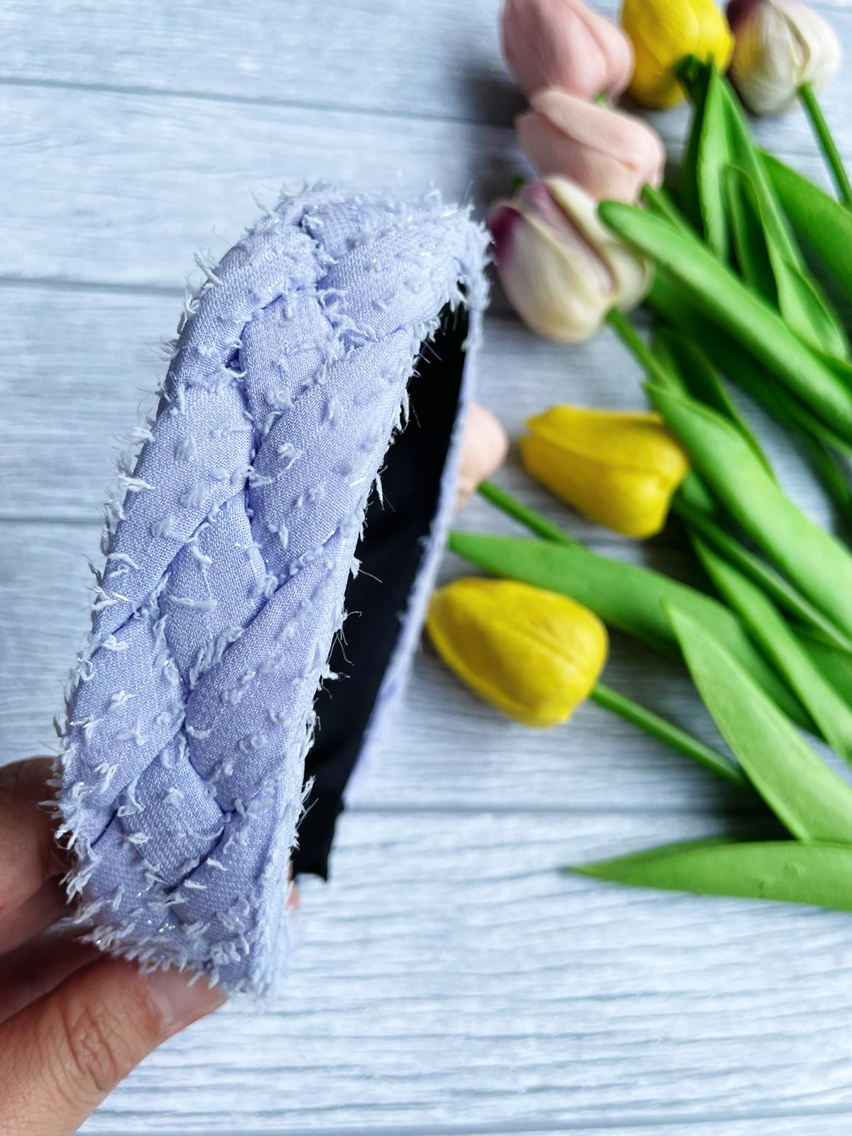 Bando Lebar Kepang Polos Wanita Gaya Korea / Bandana Kepang Polos Lebar ...