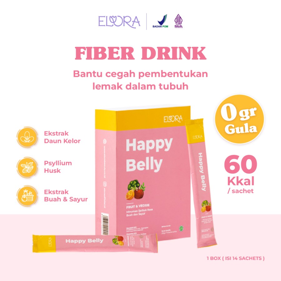 Elora Fiber Drink - Minuman Pelangsing Tubuh 1 Box (14 Sachet) | Lazada ...
