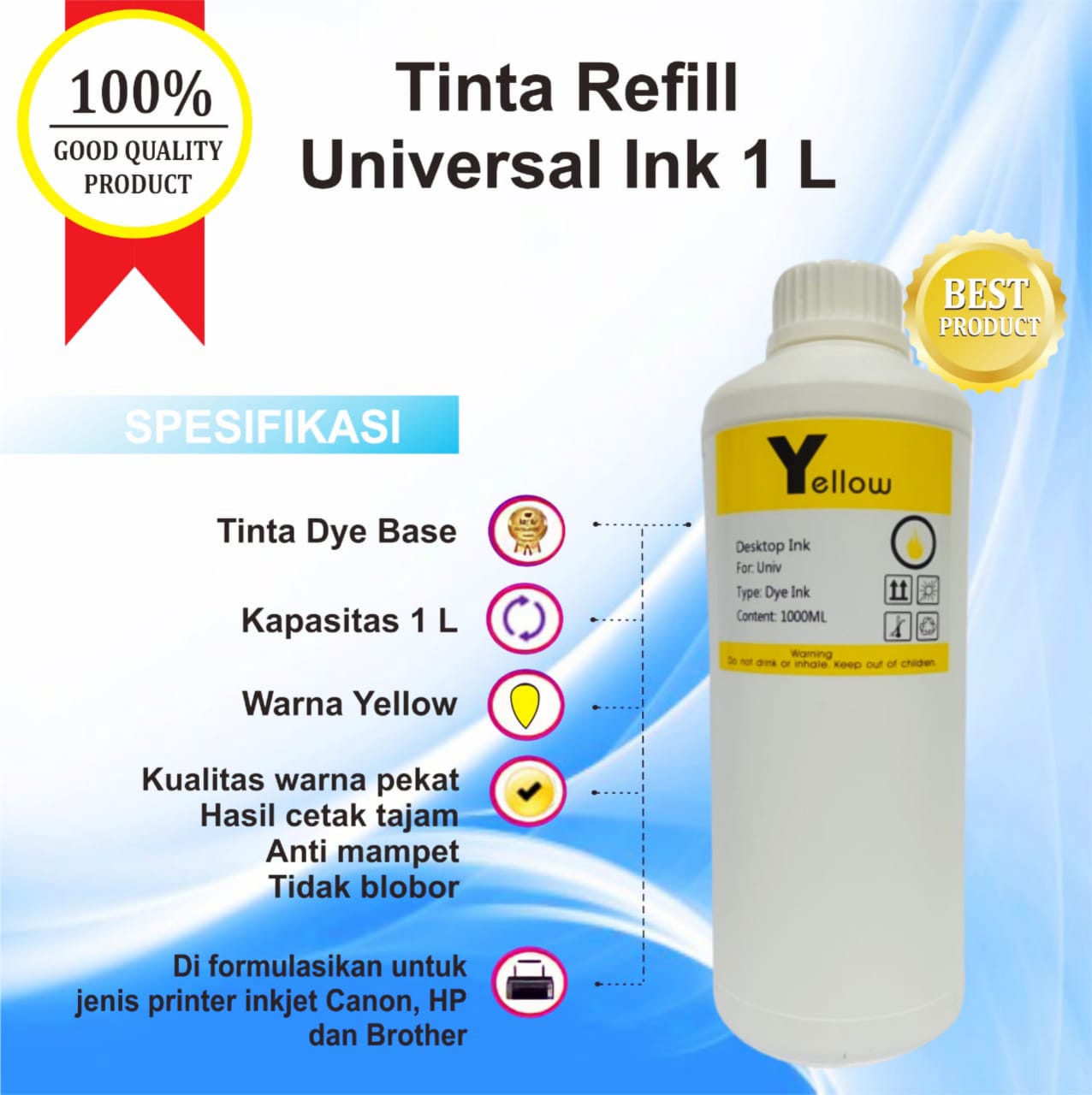 Tinta Canon 1 Liter Refill GI790 Printer G1000 G2000 G2010 G3000 G3010 ...