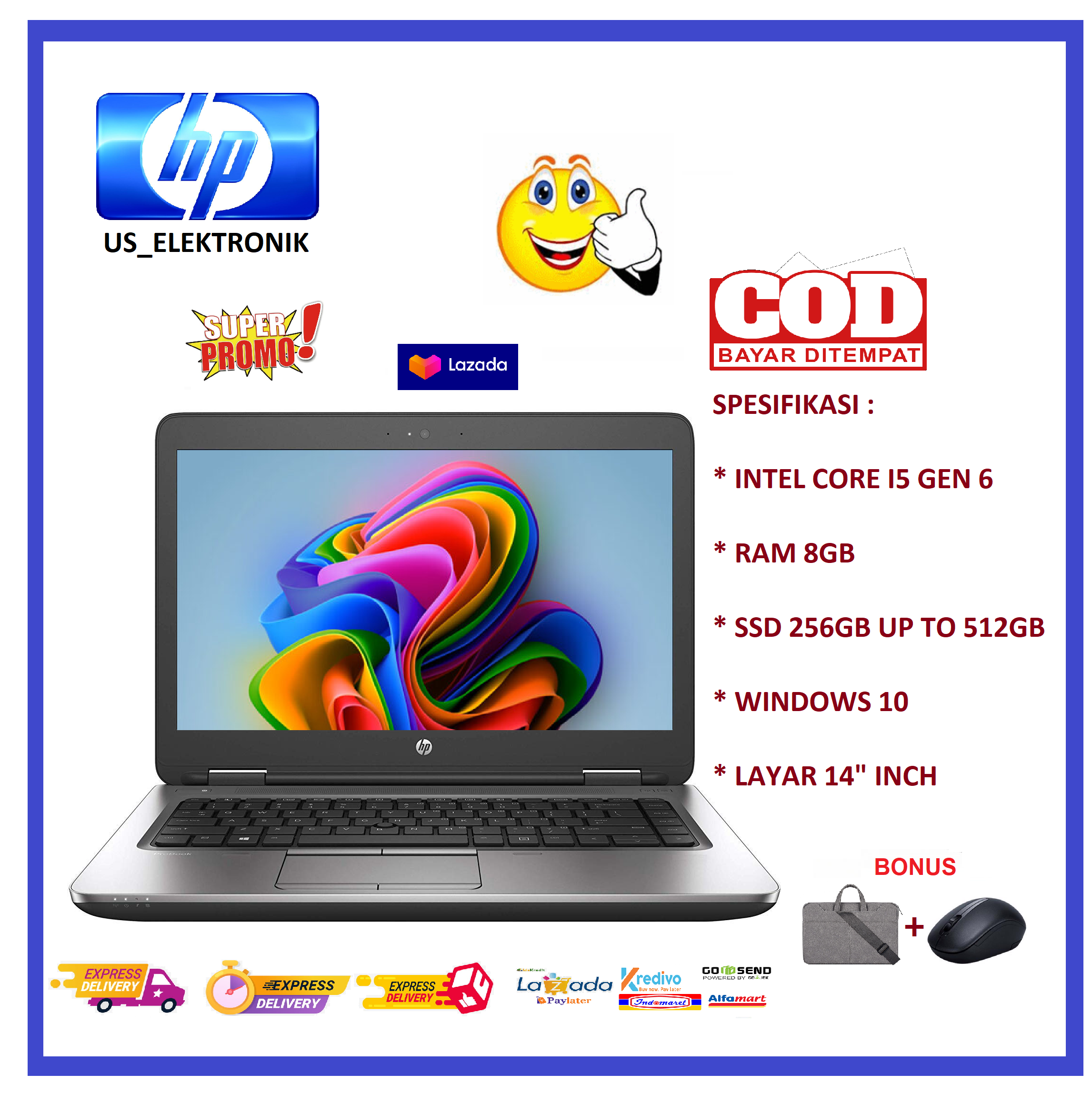 LAPTOP HP PROBOOK 640 G2 CORE I5 GEN 6 RAM 8GB SSD 256GB WINDOWS 1014 ...
