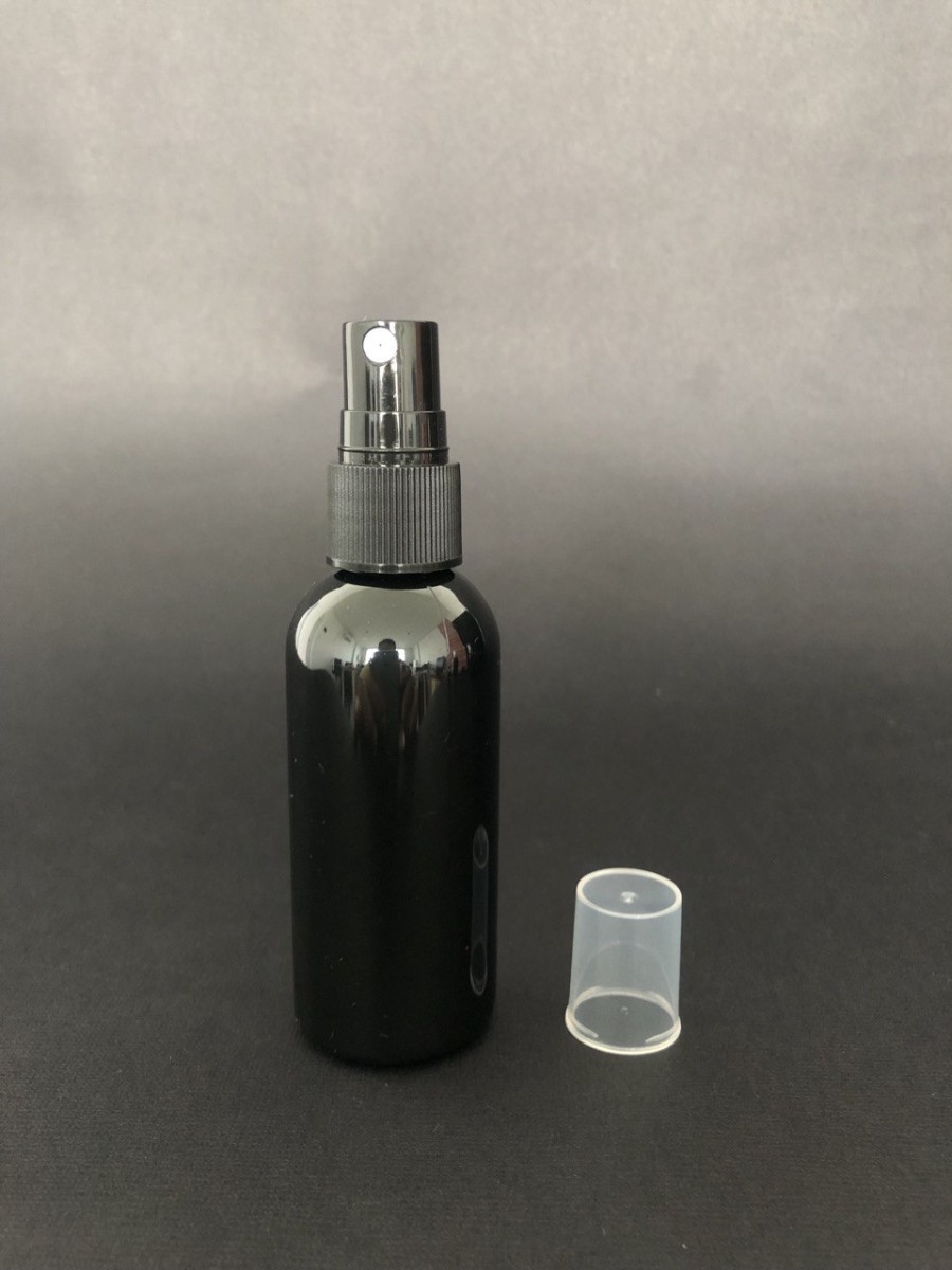 Botol Plastik 60ml Hitam Spray Neck 18 / Botol 60ml Hitam Tutup Spray ...