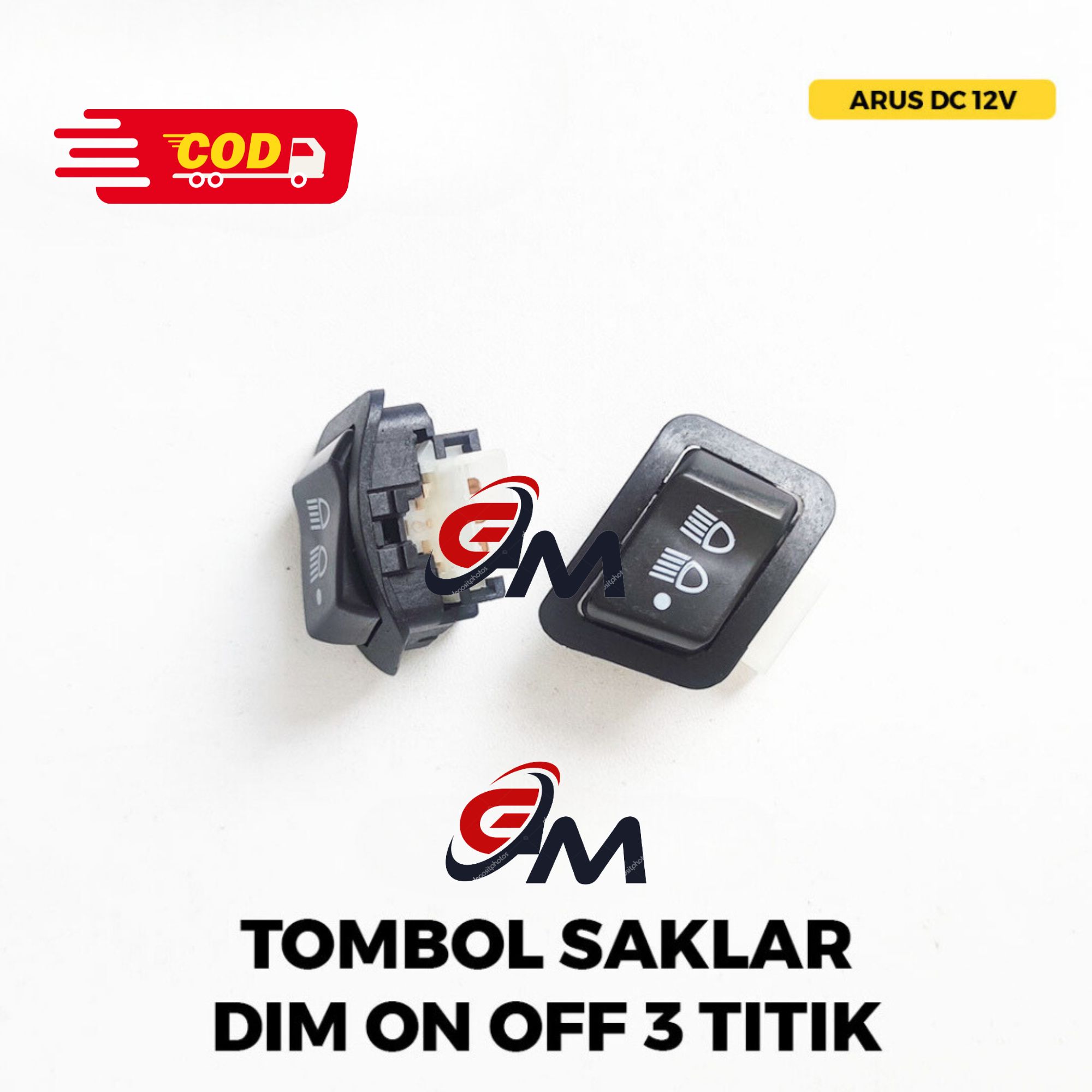 Saklar Lampu Tombol Dim 3 Titik - Tombol Dim 3 titik Mati Dekat Jauh ...
