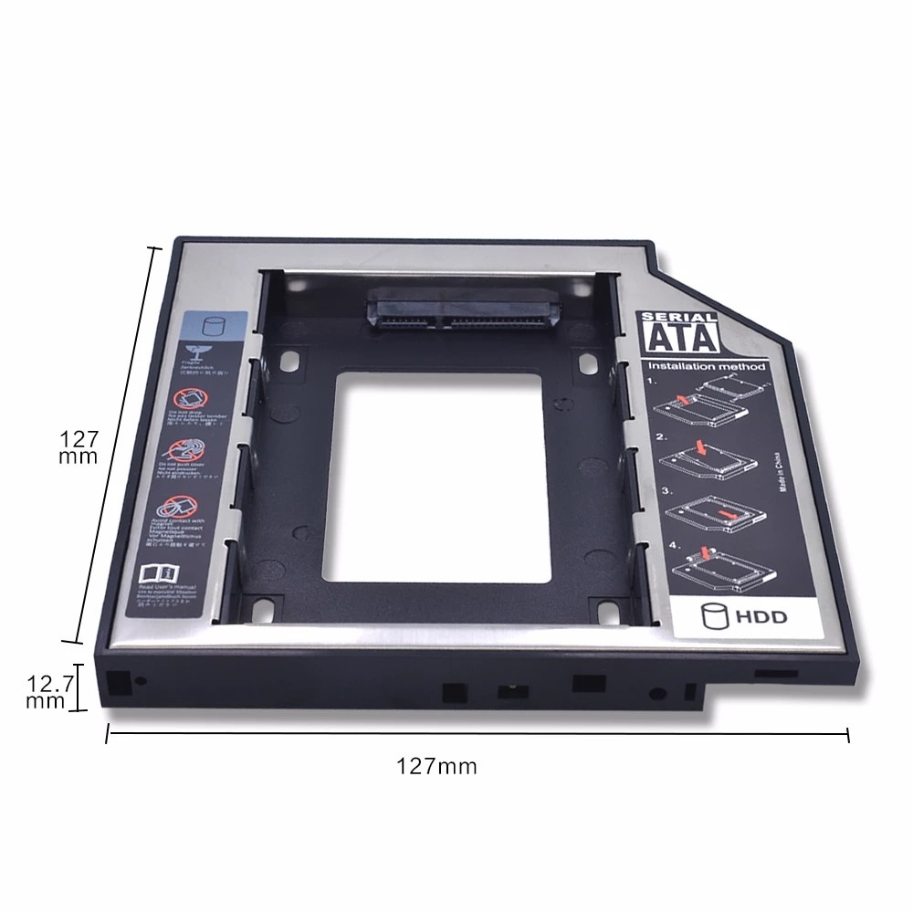 SSD HDD Caddy Slim Tipis 9.5mm & 12.7mm SATA DVD Slot Hardisk Semi ...