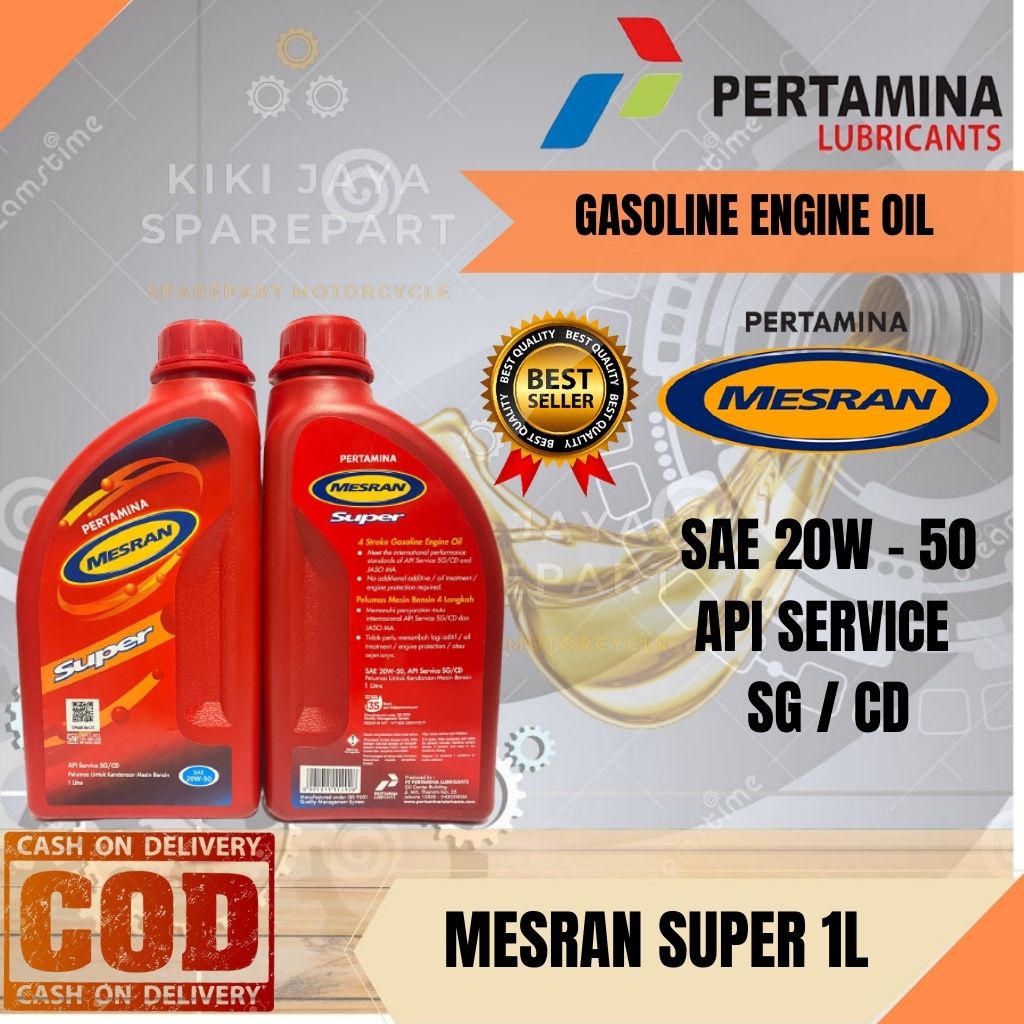 OIL MOTOR OLI MESRAN SUPER 1L SAE 20W-50 OLI PERTAMINA ORIGINAL ...