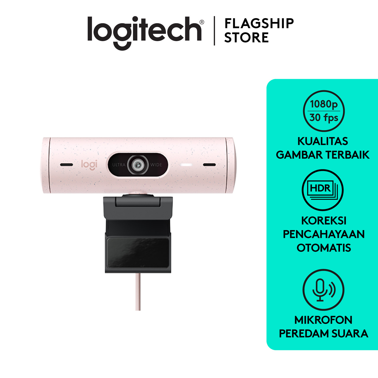 Logitech Brio 500 Webcam Full HD 1080p dengan Auto Light Correction ...