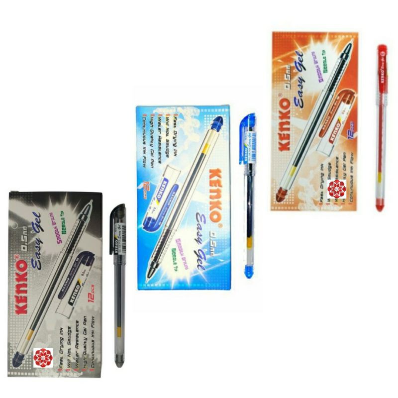 Pulpen jel kenko easy jel isi 12 pcs | Lazada Indonesia