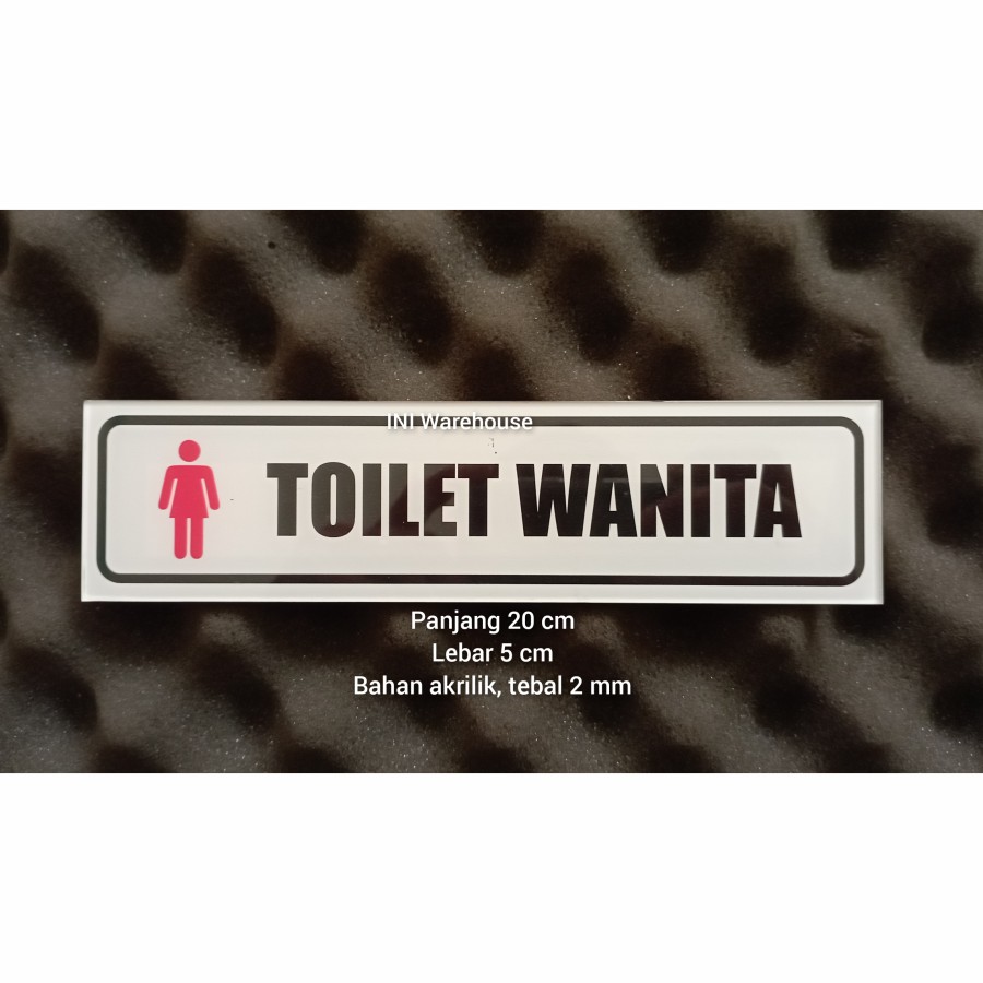 Acrylic Toilet Sign Signage Rambu Simbol Akrilik Kamar Mandi 5 x 20 cm ...