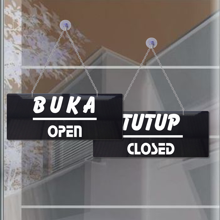 open closed sign - papan tanda open close - wall signage open closed ...