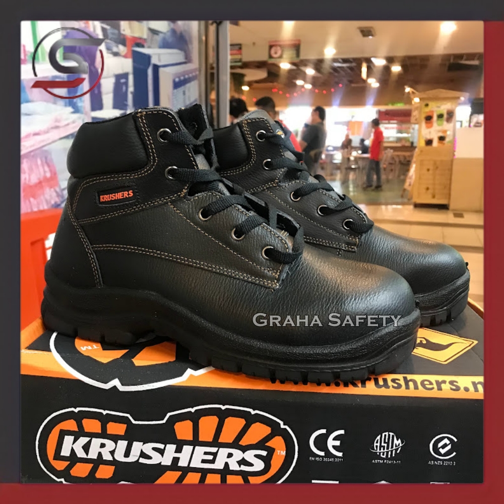 Sepatu Safety Pria Ujung Besi Merk Krushers Dallas Hitam - Sepatu ...