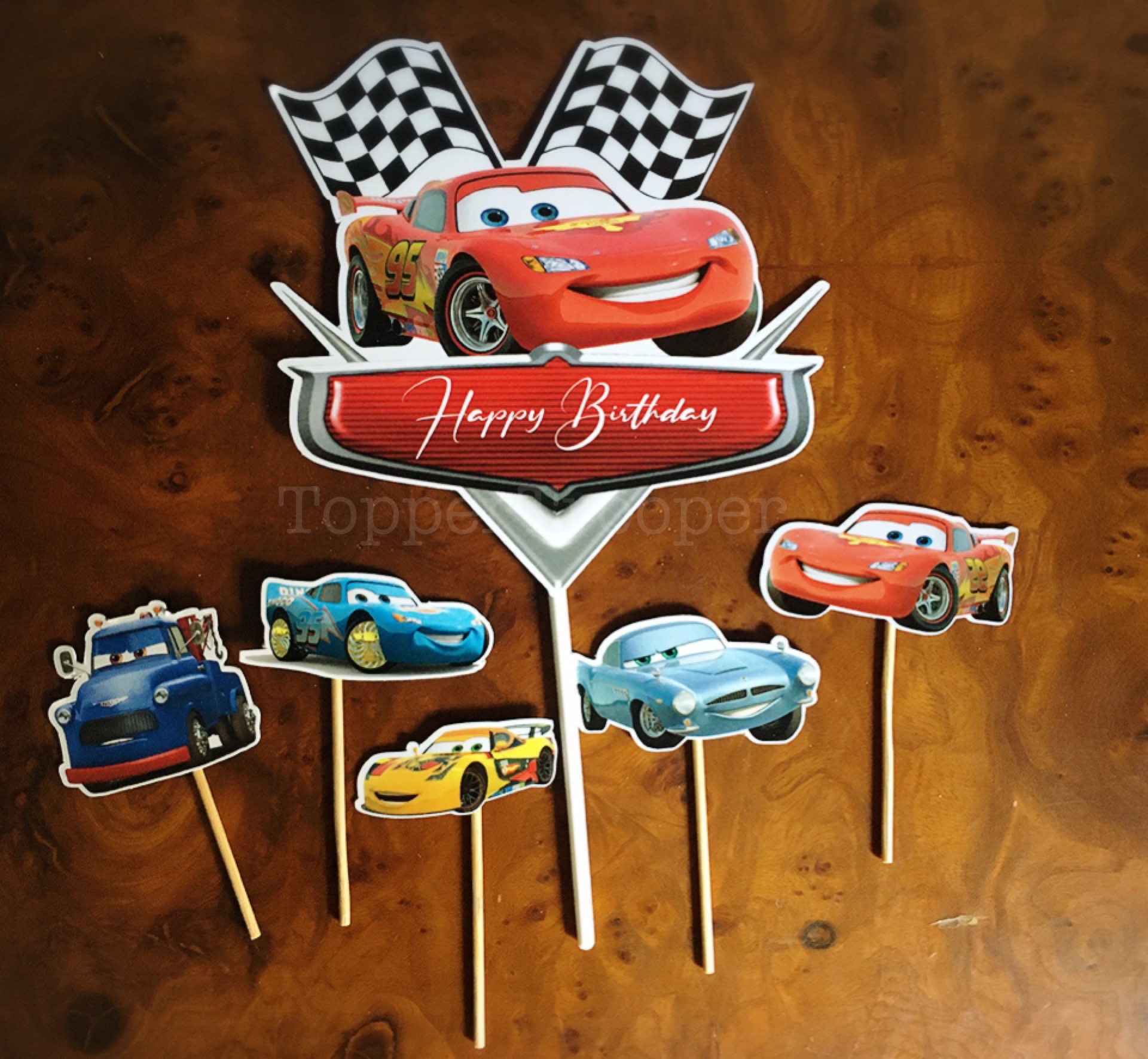 Topper Kue / Tusukan Kue / Hiasan Kue karakter Cars | McQueen | Lazada ...