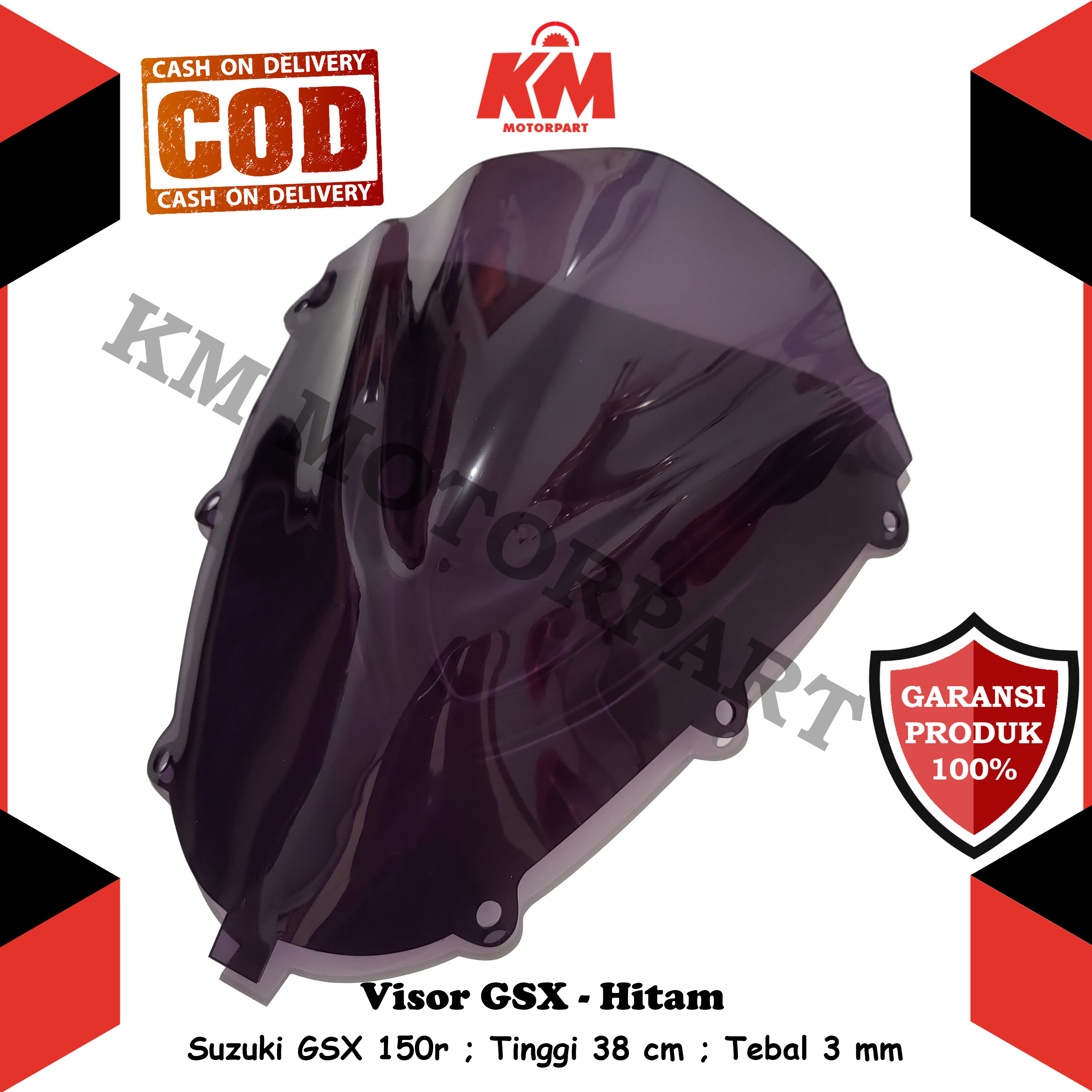 Kaca Visor Windshield Gsx r150 Jenong Hitam Merah Biru Bening Tebal 3 ...