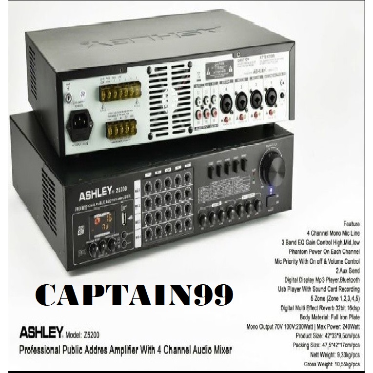 POWER AMPLIFIER ASHLEY Z5200 Z 5200 ORIGINAL | Lazada Indonesia