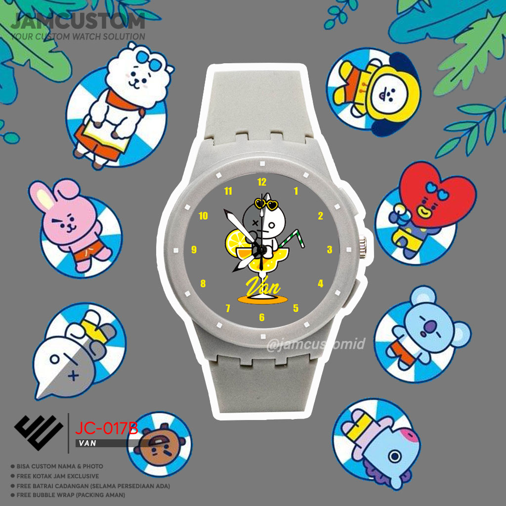 JC-017B JAM TANGAN ANAK \ BT21 SUMMER \ CHIMMY \ COOKY \ KOYA \ MANG ...