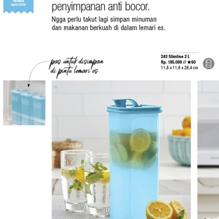Tupperware Slim Line 2L botol minum | Lazada Indonesia