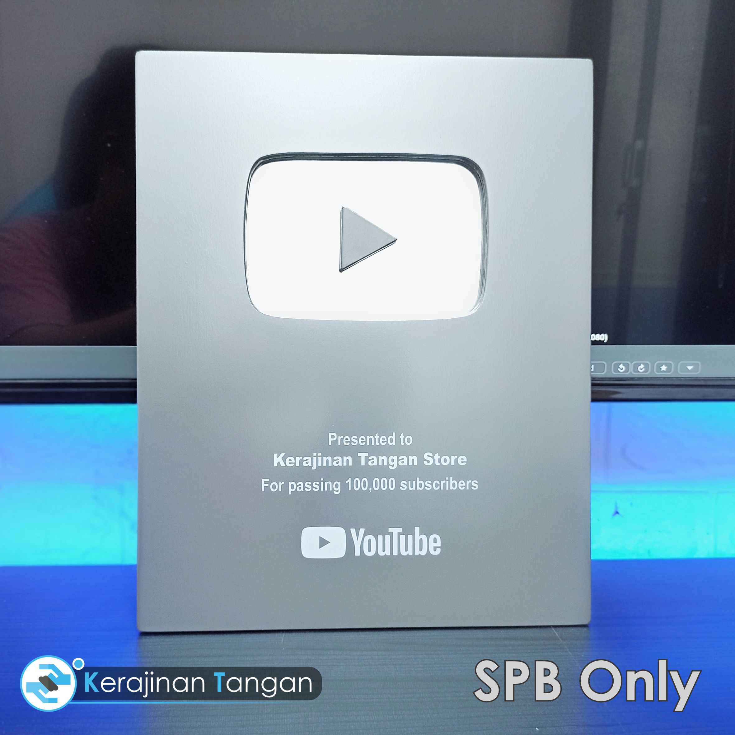 Silver Play Button Youtube Custom Replika | Lazada Indonesia