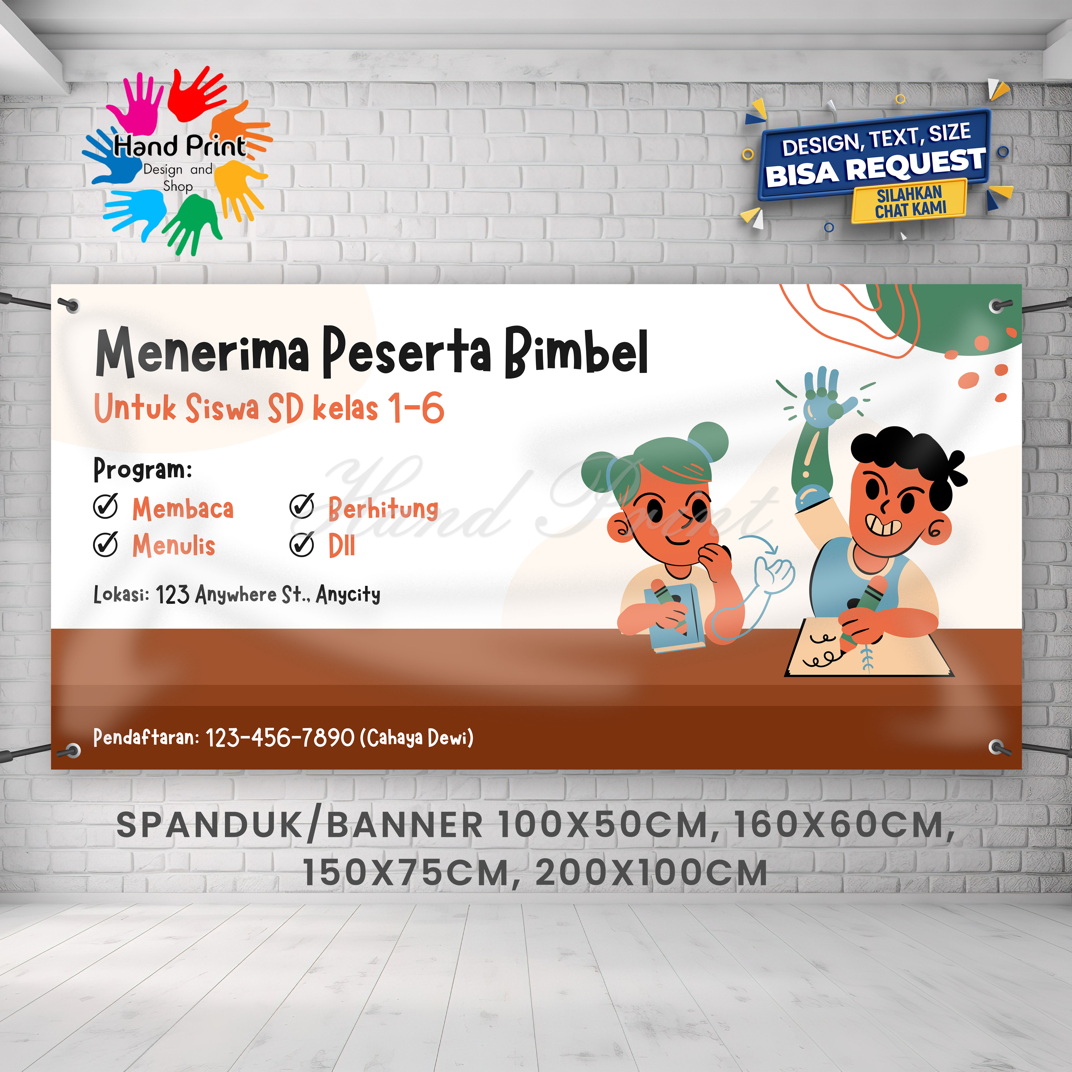 Spanduk Banner MMT Promosi Penerimaan Peserta Bimbel Kursus Bahasa ...
