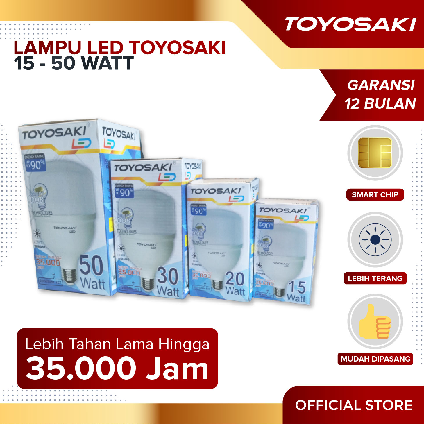 TOYOSAKI Lampu LED BIG Cahaya Putih | Lazada Indonesia