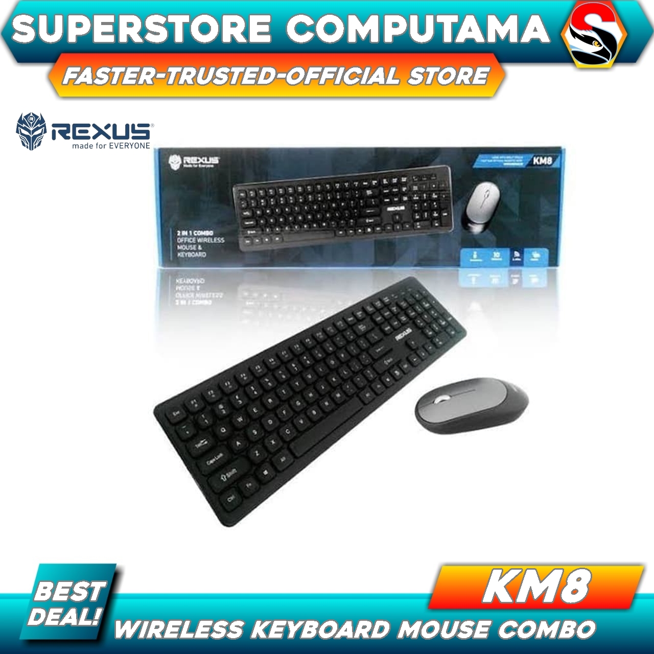 Rexus KM8 Wireless Keyboard Mouse Combo | Lazada Indonesia