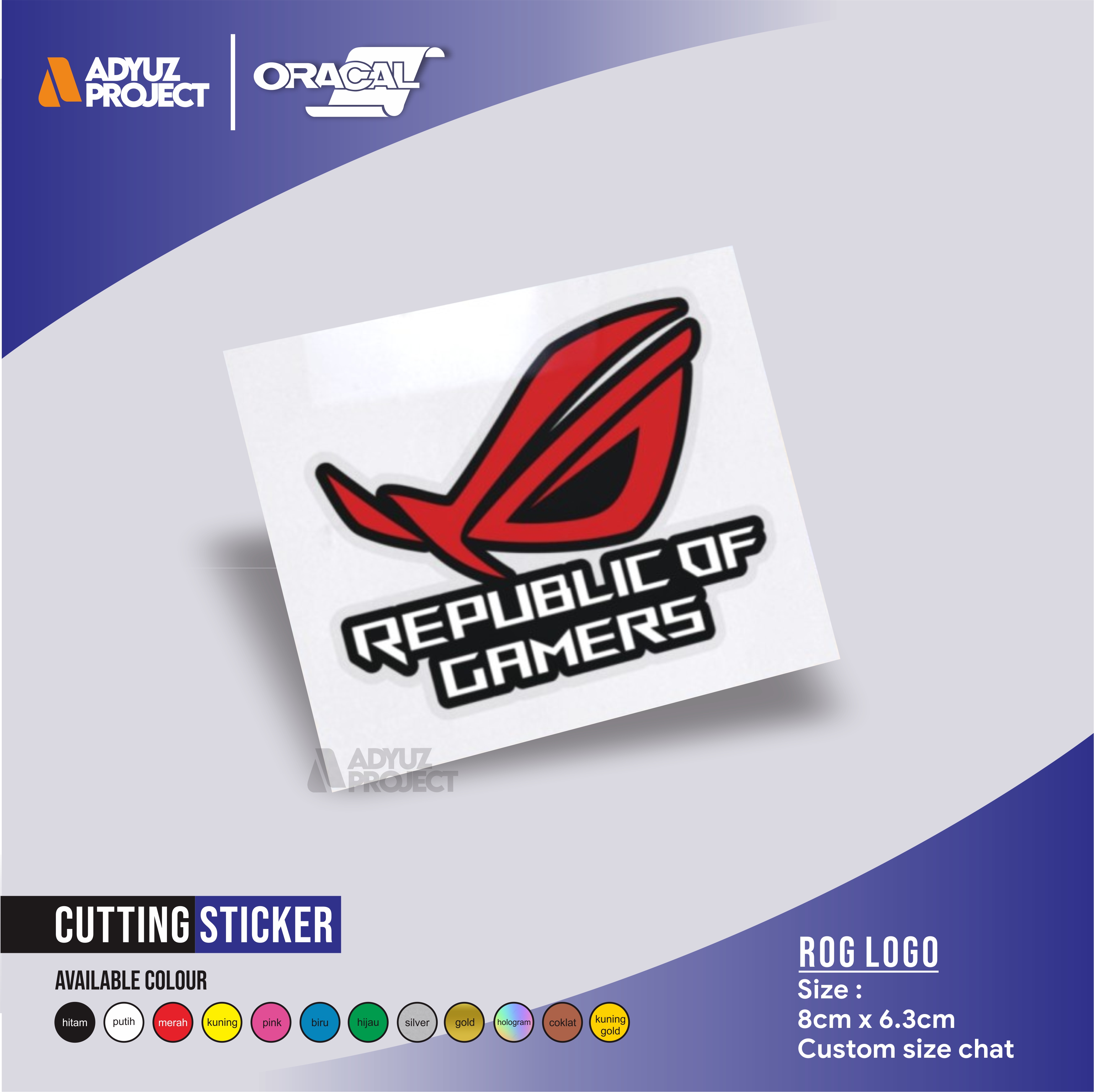ASUS ROG Cutting Stiker || stiker rog | Skin Laptop | Stiker Pc ...