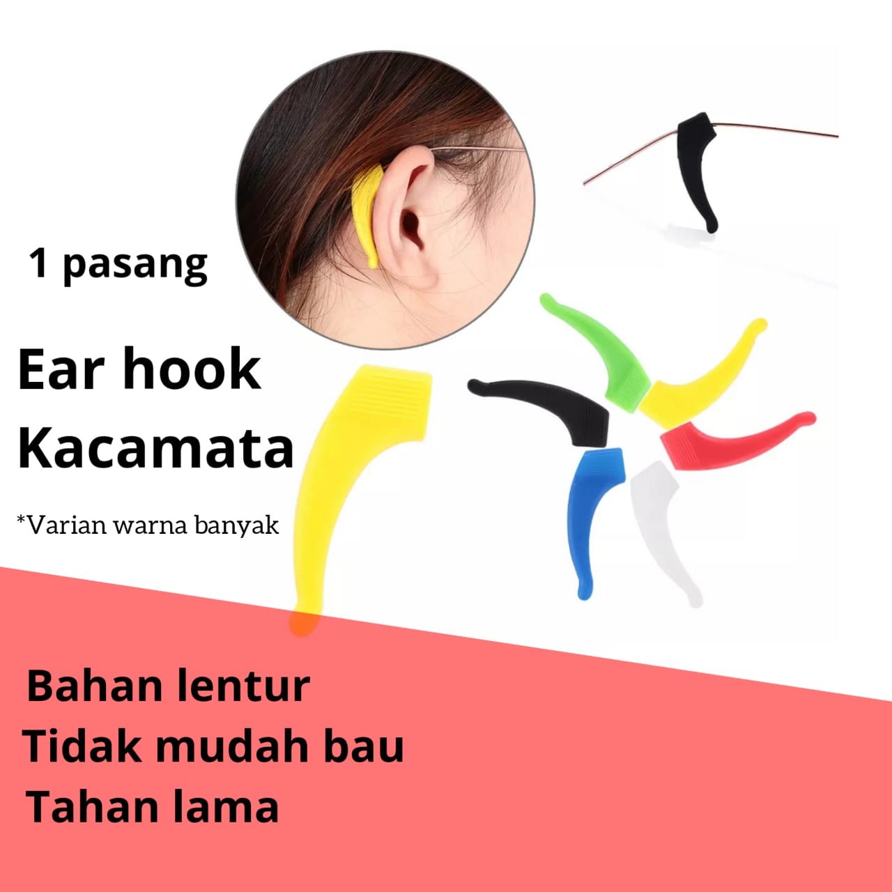 ear hook / penahan kacamata / hook kacamata silikon panjang | Lazada ...