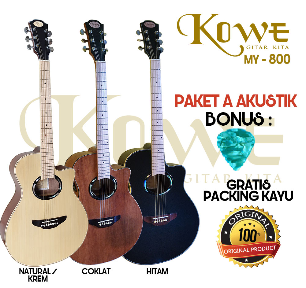 Gitar Merk KOWE Akustik Model Lamewood Original Seri MY 800 | Lazada ...