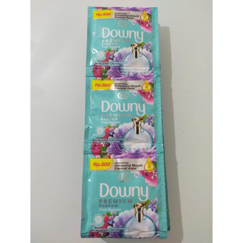 Downy Premium Parfum Fresh Bouquet Pewangi Pakaian 10 ml x 12 pcs ...
