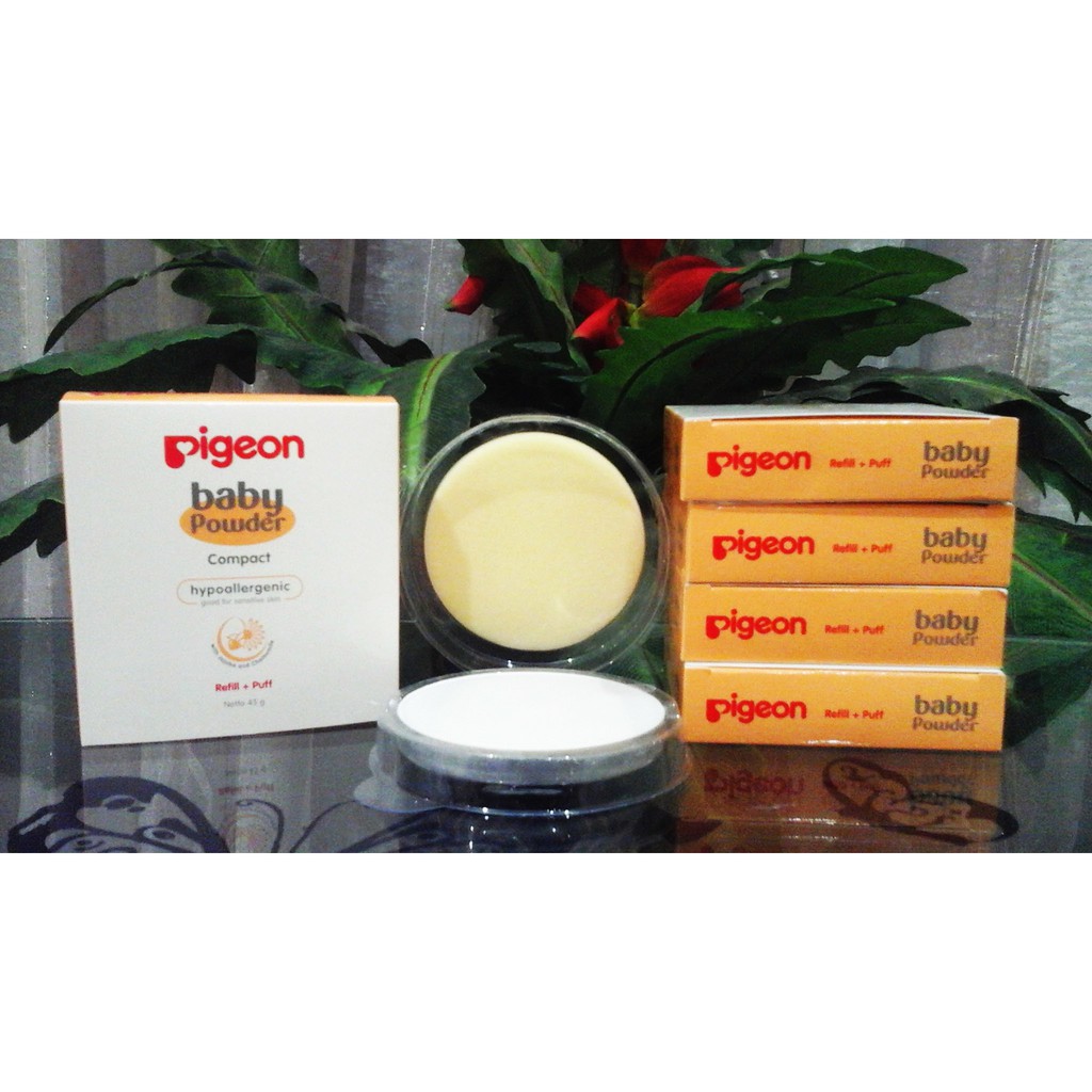 Pigeon Baby Compact Powder Refill + Puff 45gr 45 Gr Bedak Bayi | Lazada ...