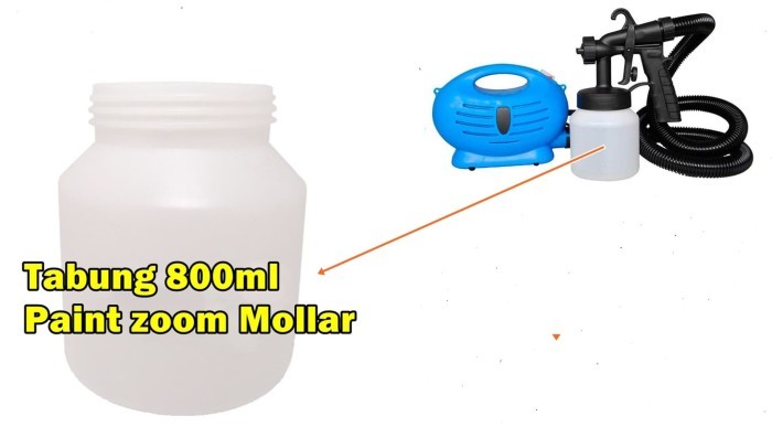 tabung botol paint cup Spray Gun Elektrik Mollar esg 350 paint zoom ...
