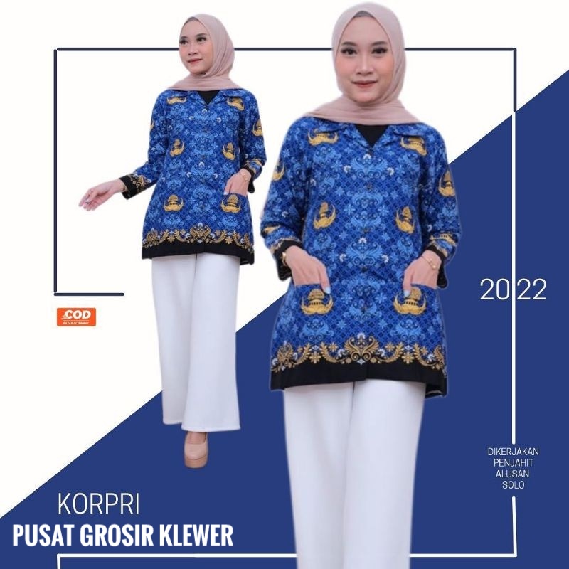 Baju Korpri Wanita Terbaru/ Baju Pns Terbaru/Batik Korpri Pns | Lazada ...