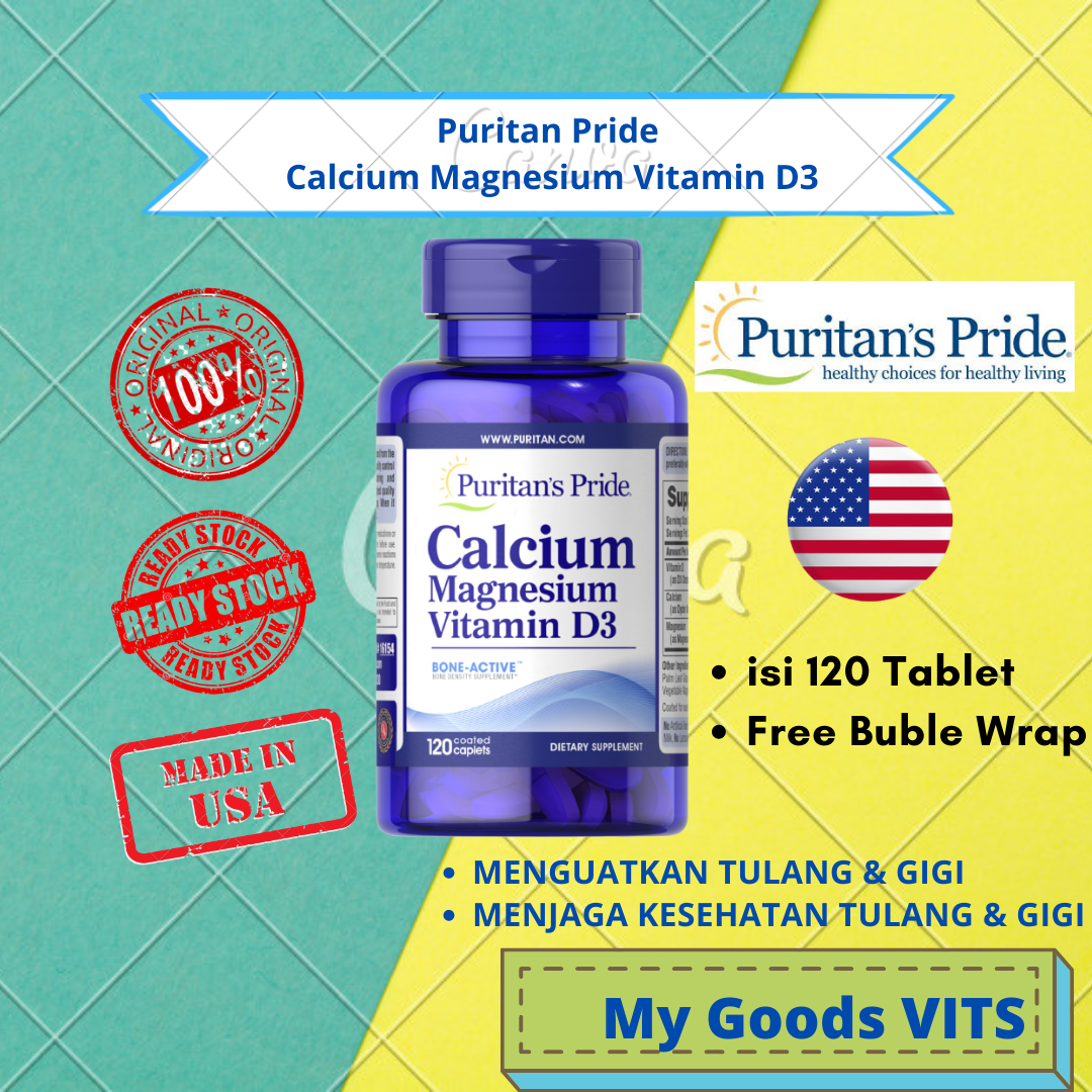 Puritan's Pride Calcium Magnesium Vitamin D3 isi 120 Tablet Vitamin ...