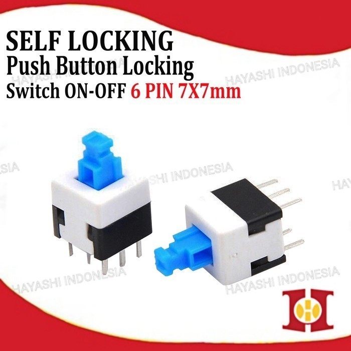 Switch Push Button On Off Self Lock Saklar Tekan 6 Pin Kaki 7 X 7 Mm 20pc Lazada Indonesia