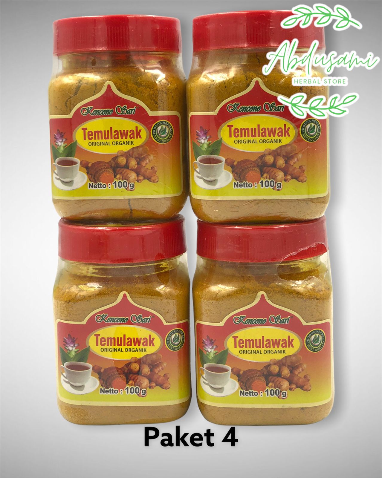 ( Paket 4 ) Jamu Temulawak Serbuk Organik Curah Kencono sari Asli ...