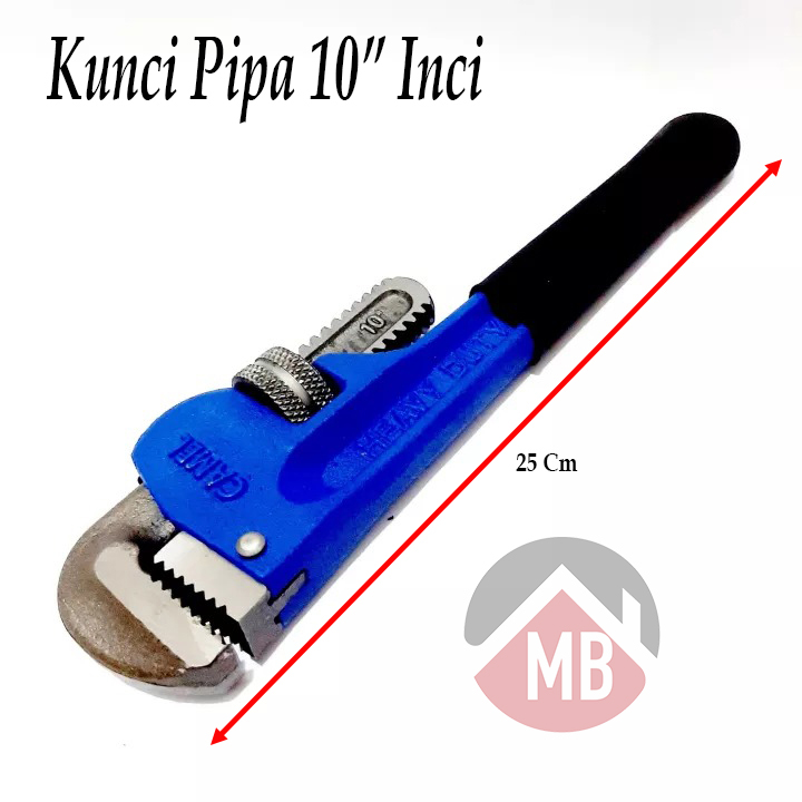 Kunci Pipa 10" Inci / Kunci Pipa Ledeng / Kunci Monyet / Pipe Wrench 25 ...