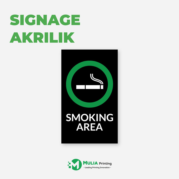 Smoking Area | Area merokok Sign Board Label Akrilik Papan Ruangan | UV ...