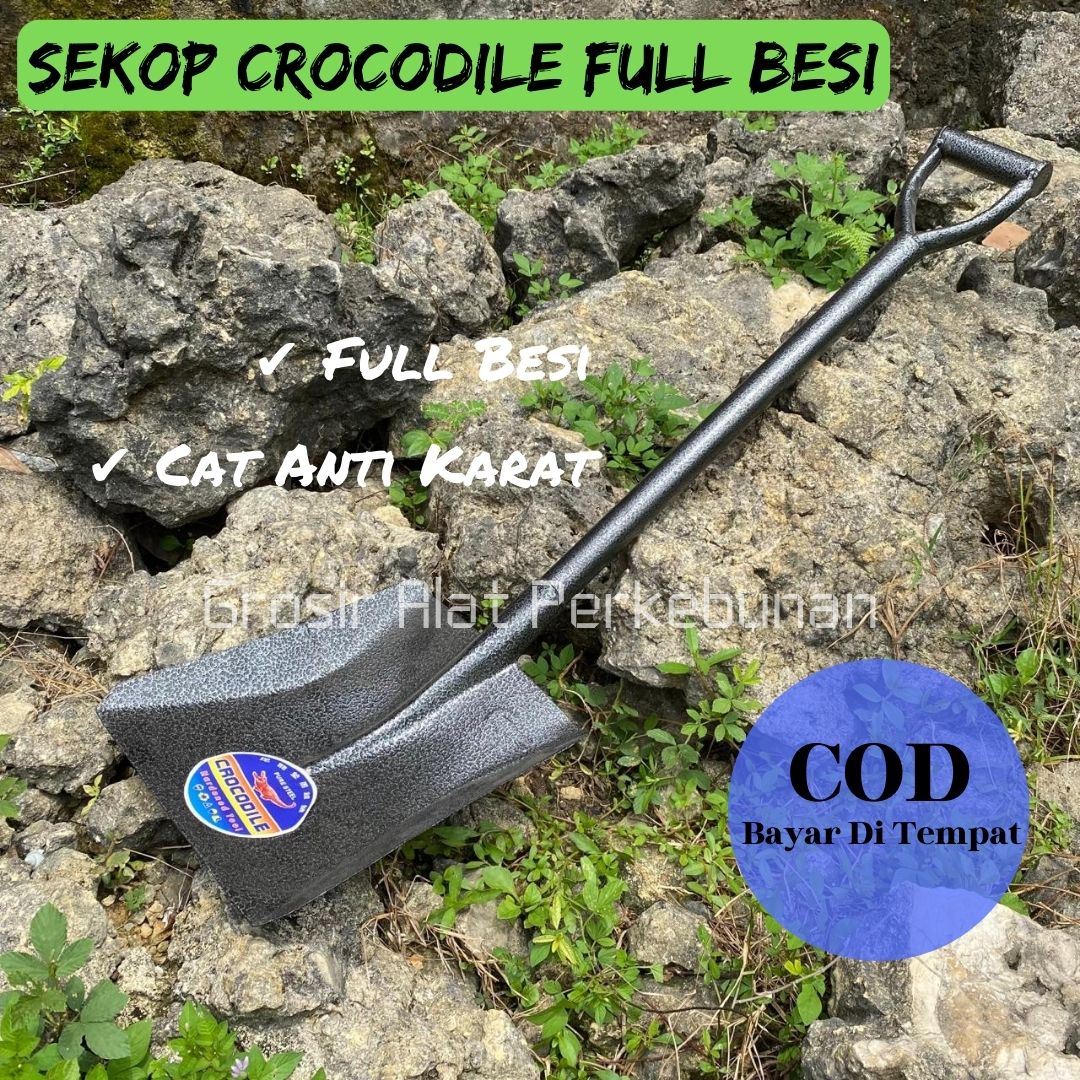 Sekop Bangunan Cap Crocodile Full Besi Besar Kuat - Skop Cap Buaya Alat ...