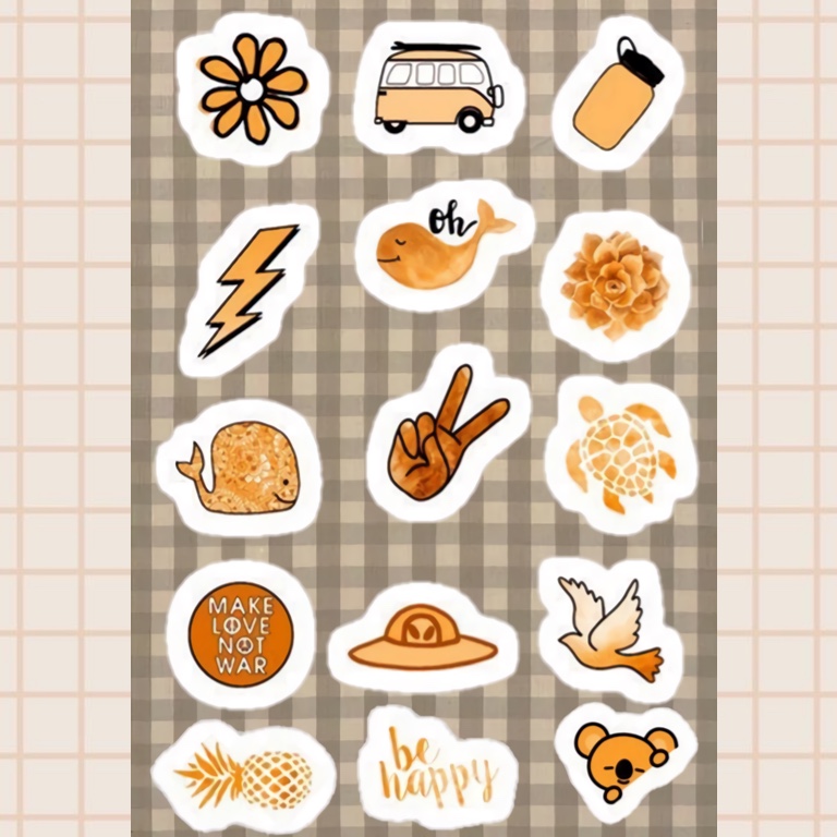 Orange Tumblr Stickers / stiker tumblr oren/ stiker aesthetic/stiker ...