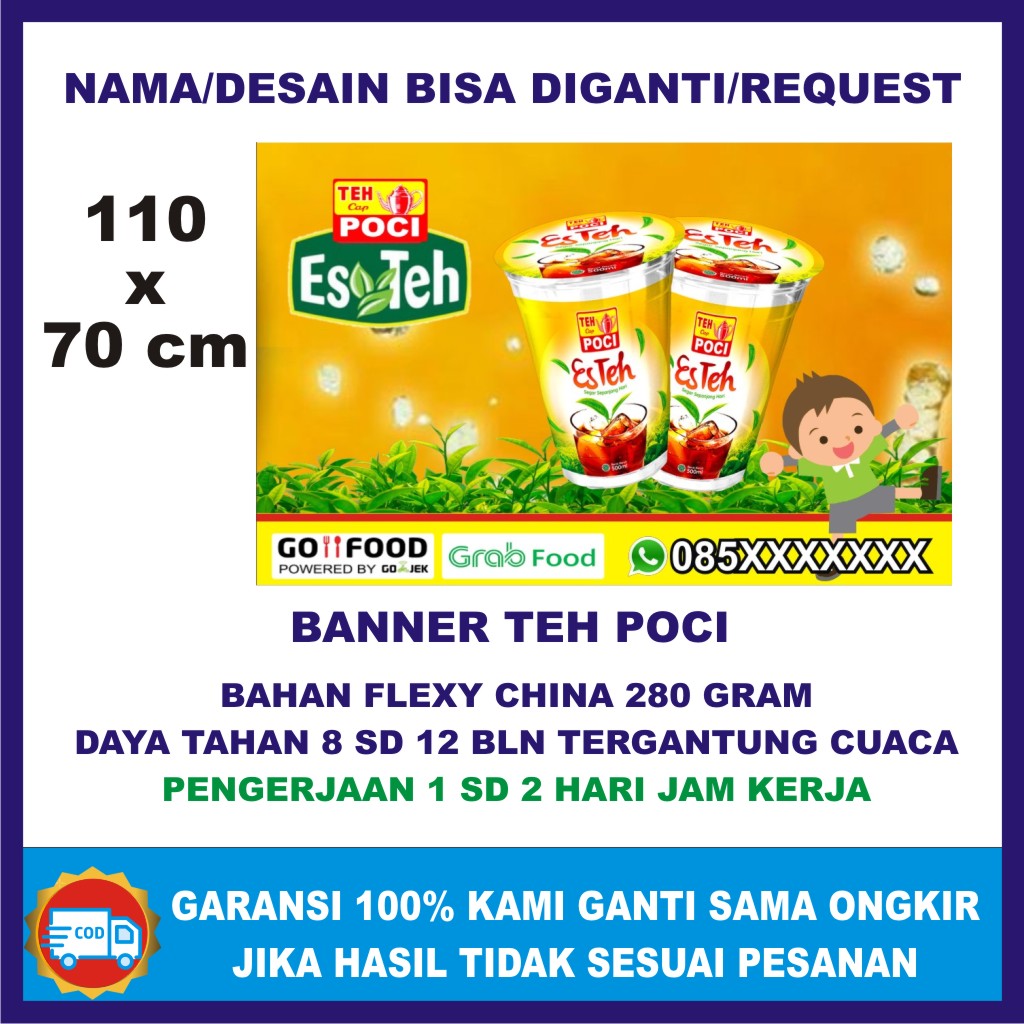 Banner Teh Poci Terbaru Banner Custom | Lazada Indonesia
