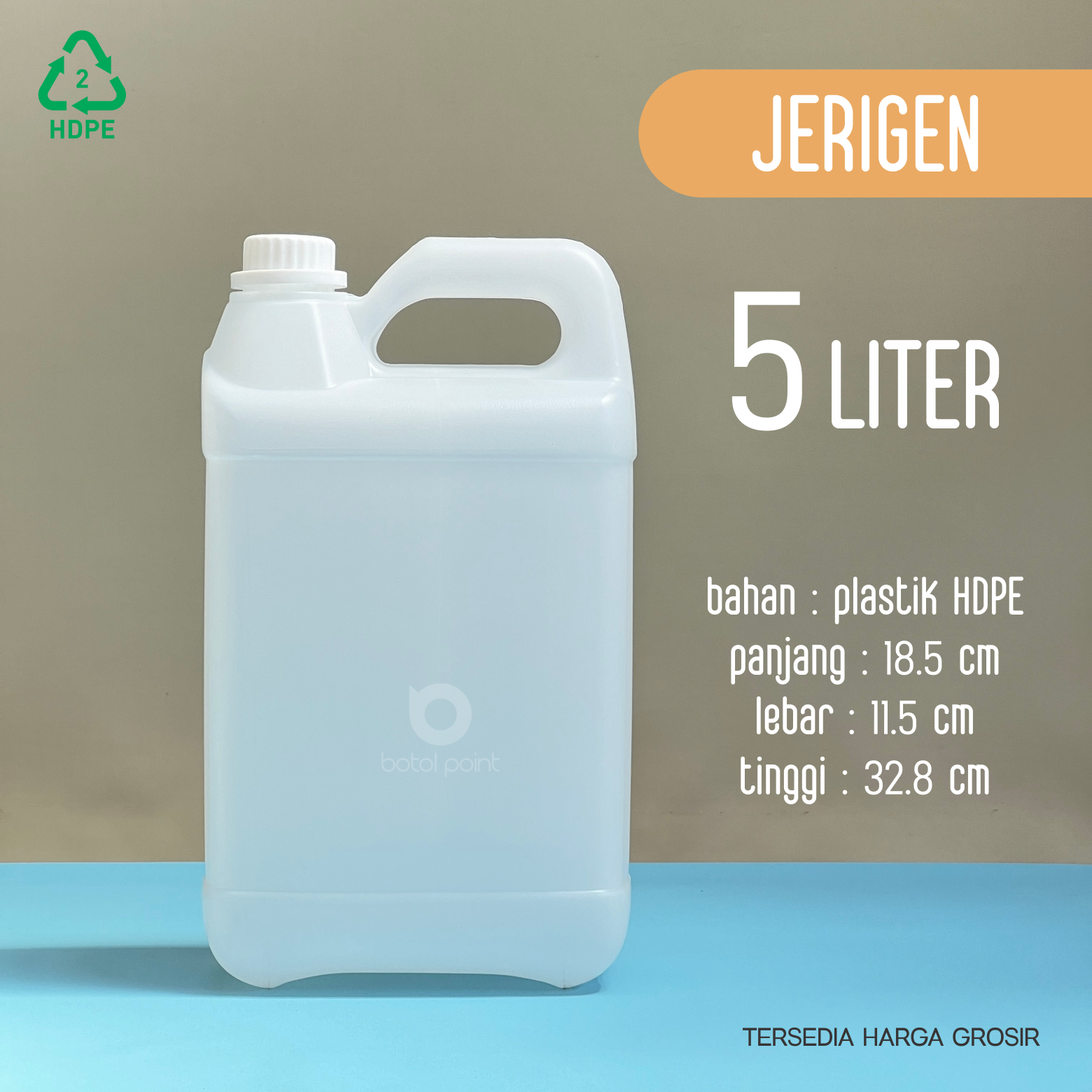 JERIGEN 5 LITER WARNA NATURAL JERIGEN PLASTIK HDPE BARU PLASTIC JERRY ...