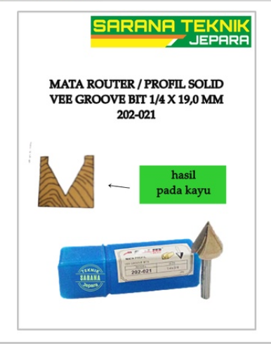 Mata Router / Profil Vee Groove bit 19,0 mm Solid 202-021 | Lazada ...