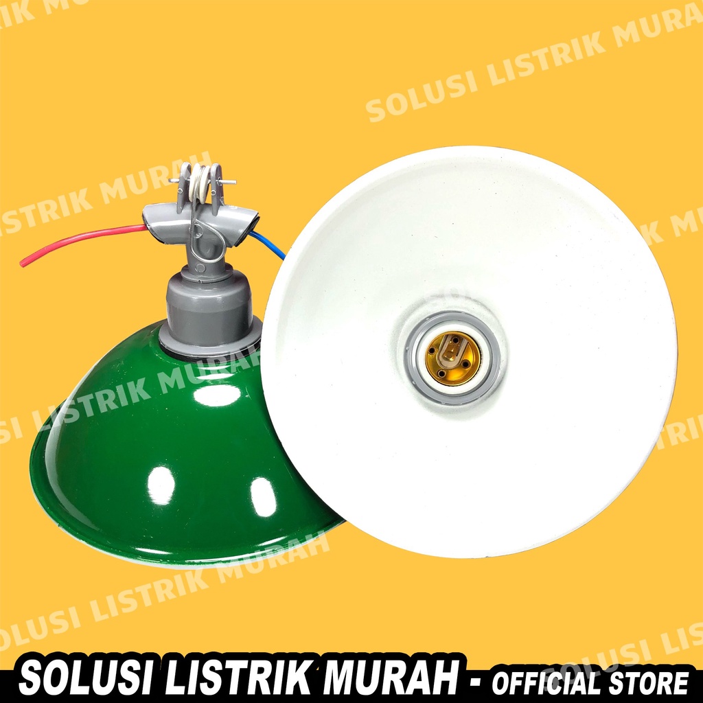 Kap Lampu Jalan 20 CM + Fitting Gantung WD E-27 Kap Lampu Gantung Hijau ...