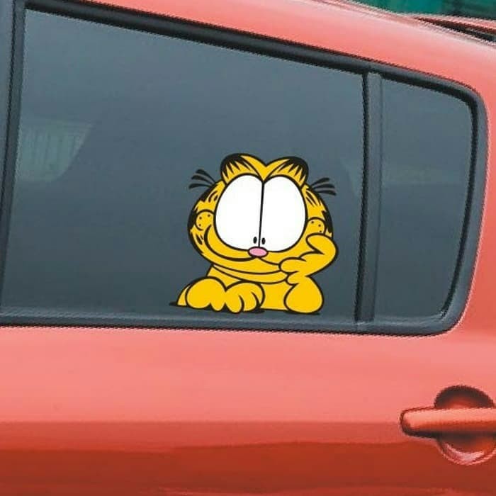 cutting sticker mobil garfield lucu stiker mobil kaca body cute keren ...