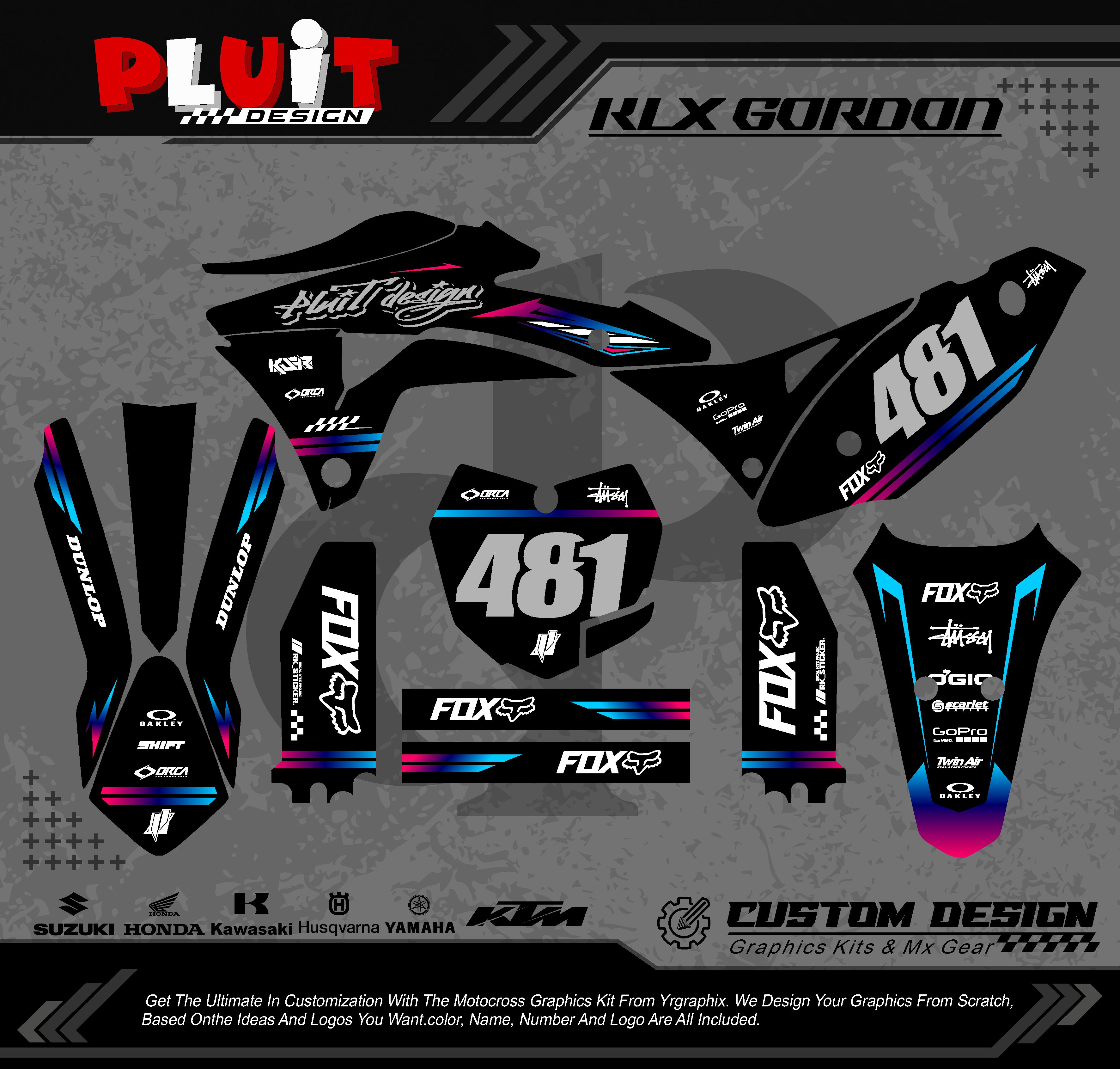 DECAL STICKER KLX GORDON FULL BODY DECAL GORDON DECAL GORDON DECAL ...