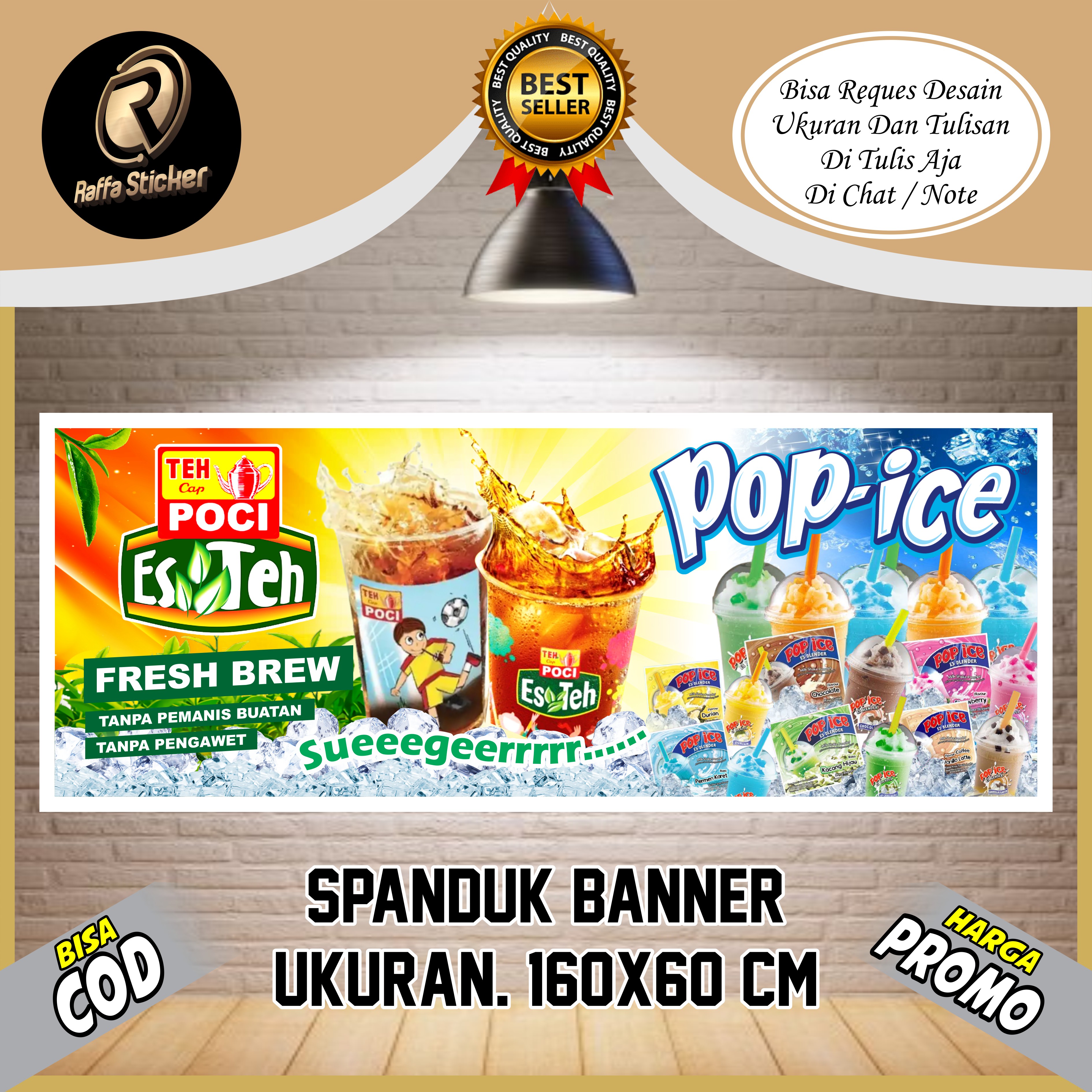 Spanduk Banner Es Teh Poci Fresh Murah custom desain Spanduk Banner Pop ...