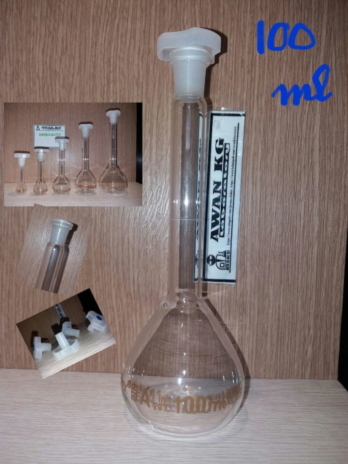 labu ukur volumetric flask 100ml pyrex | Lazada Indonesia