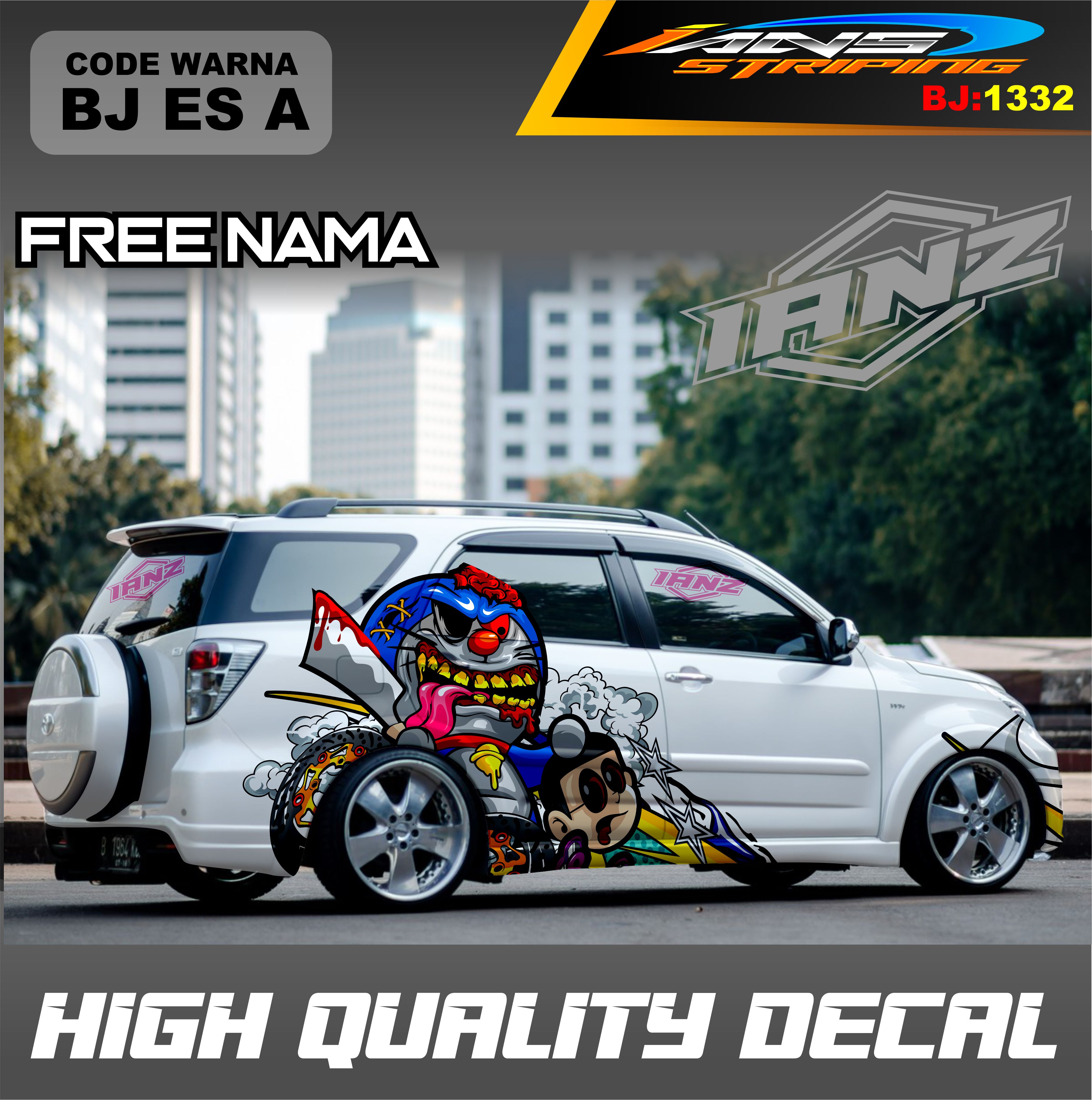 VARIASI STICKER MOBIL TOYOTA RUSH KIJANG INNOVA / STIKER MOBIL DESAIN ...