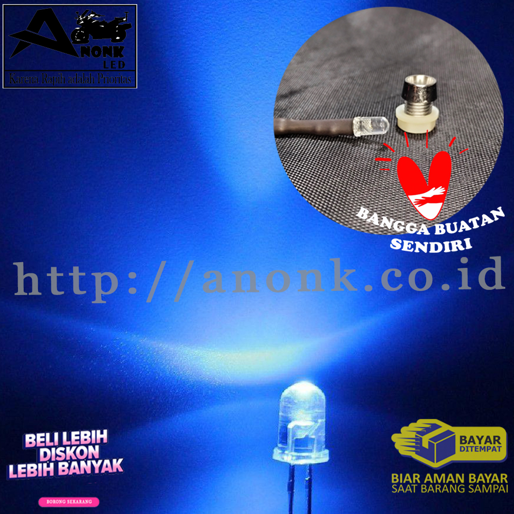 Lampu Led Alarm Biru / Indikator Alarm Palsu Biru Kedip / Led 5mm Kedip ...