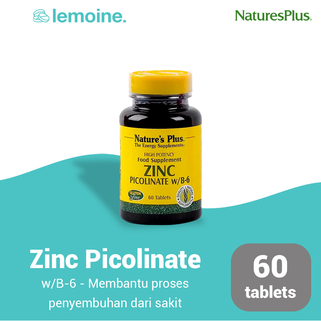 Natures Plus Zinc Picolinate w/B-6 60 tablet Original suplemen vitamin ...