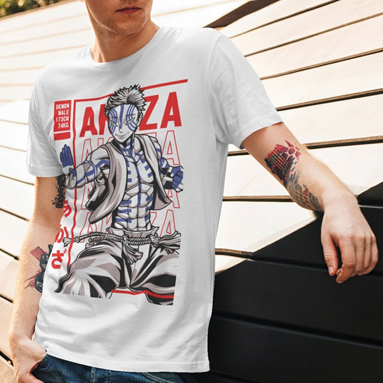 Kaos Kimetsu no Yaiba Akaza Tshirt | Lazada Indonesia