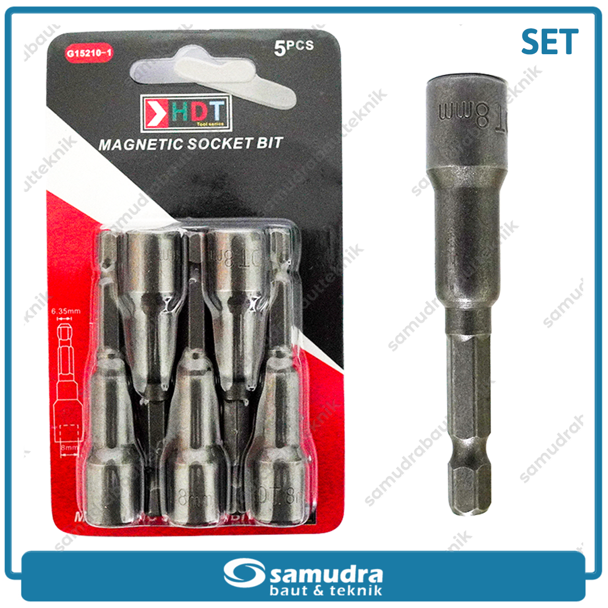 HDT Mata Bor Roofing Set 5 pcs 8x65 mm Socket Bit Kunci Nut Setter ...