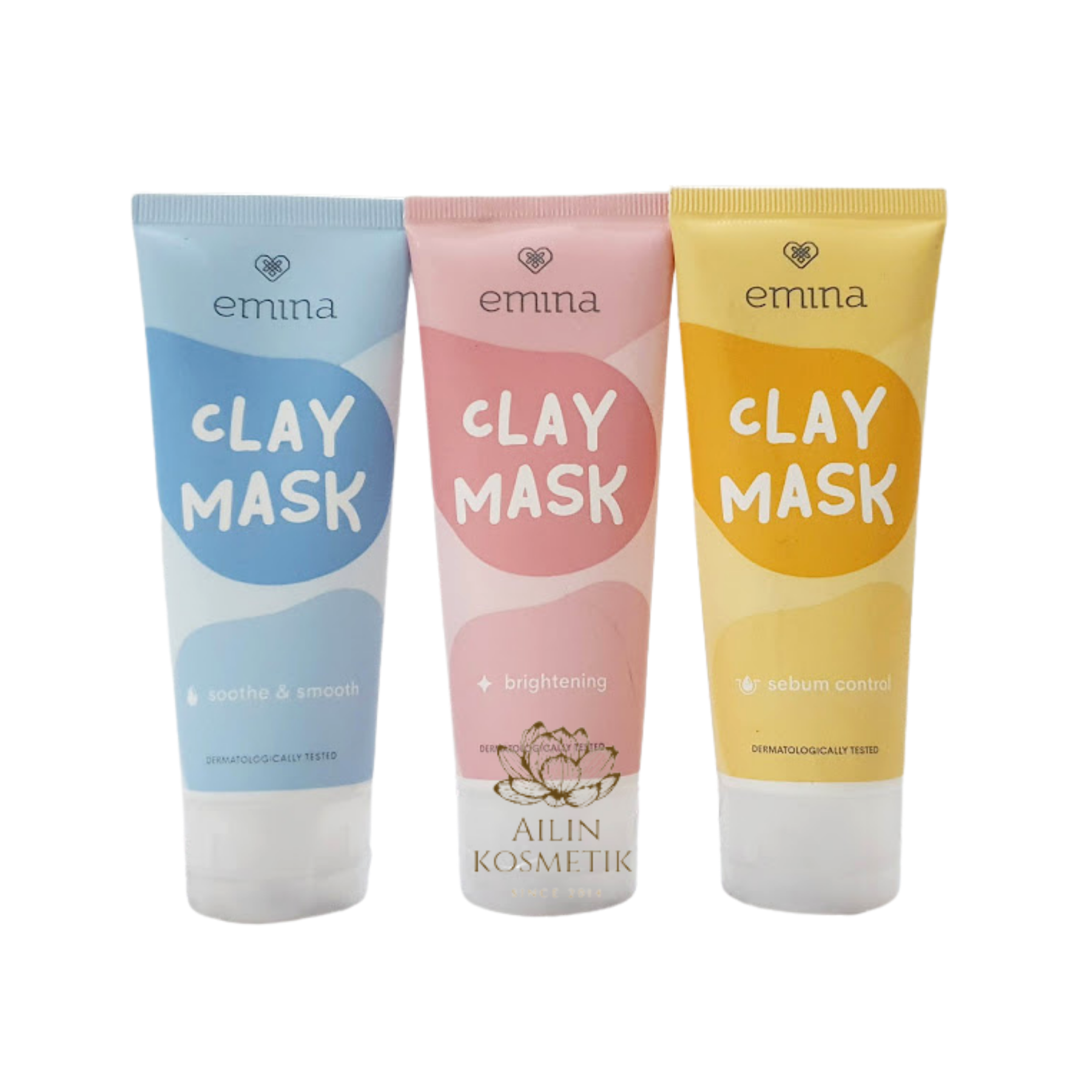 EMINA Clay Mask 60ml Masker Wajah Masker Emina Soothe Brightening Sebum ...